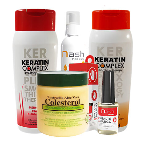 Combo Shampoo y Rinse Keratin Complex + Gotas de Brillo para Cabello ...